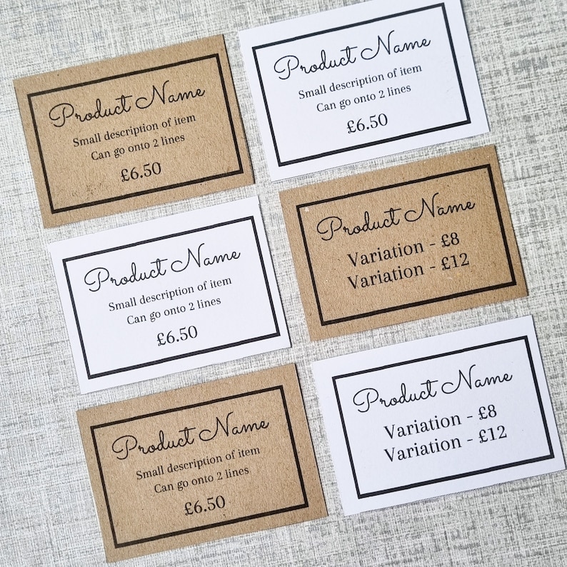 Small Product Price Tag Template, 7.5x5cm, 16 per Sheet, Digital ...