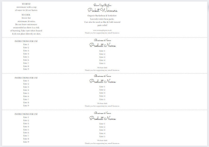 Editable Product Band Template, Medium Landscape Product Band, Belly ...