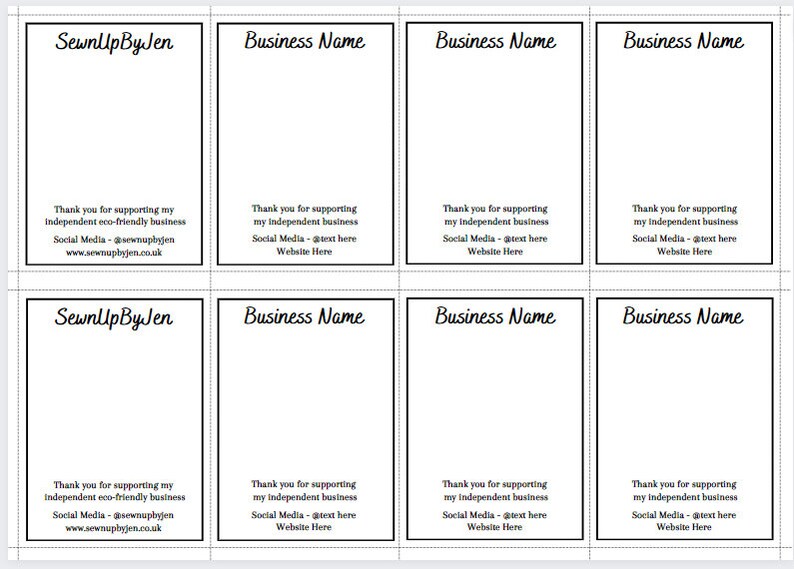 Small Comp Slip Template, Thank You Card, Digital Download, Craft ...