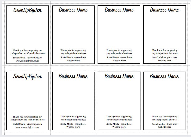 Small Comp Slip Template, Thank You Card, Digital Download, Craft ...