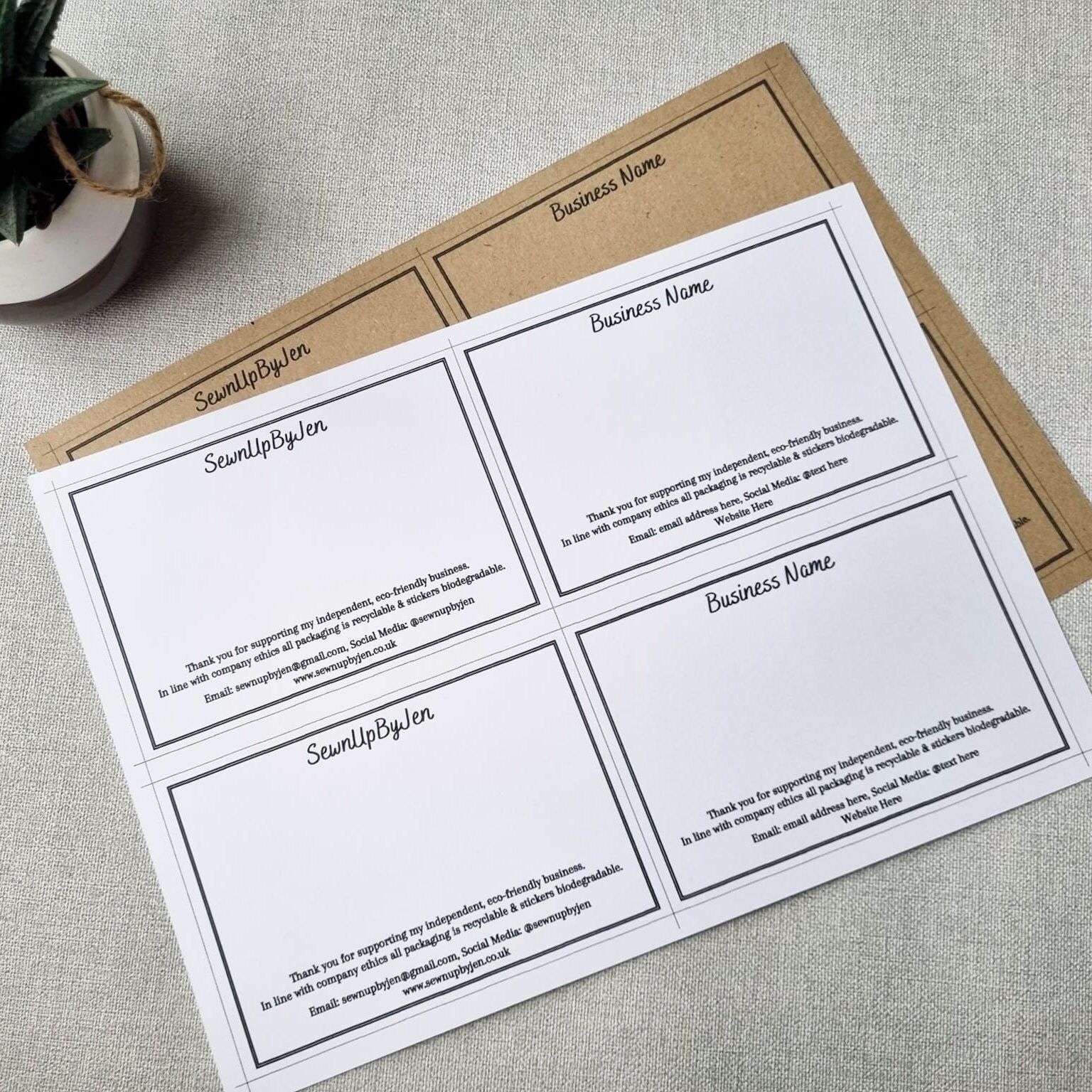 Large Comp Slip Template, Thank You Card, Digital Download, Craft Market, Craft Fair - Etsy