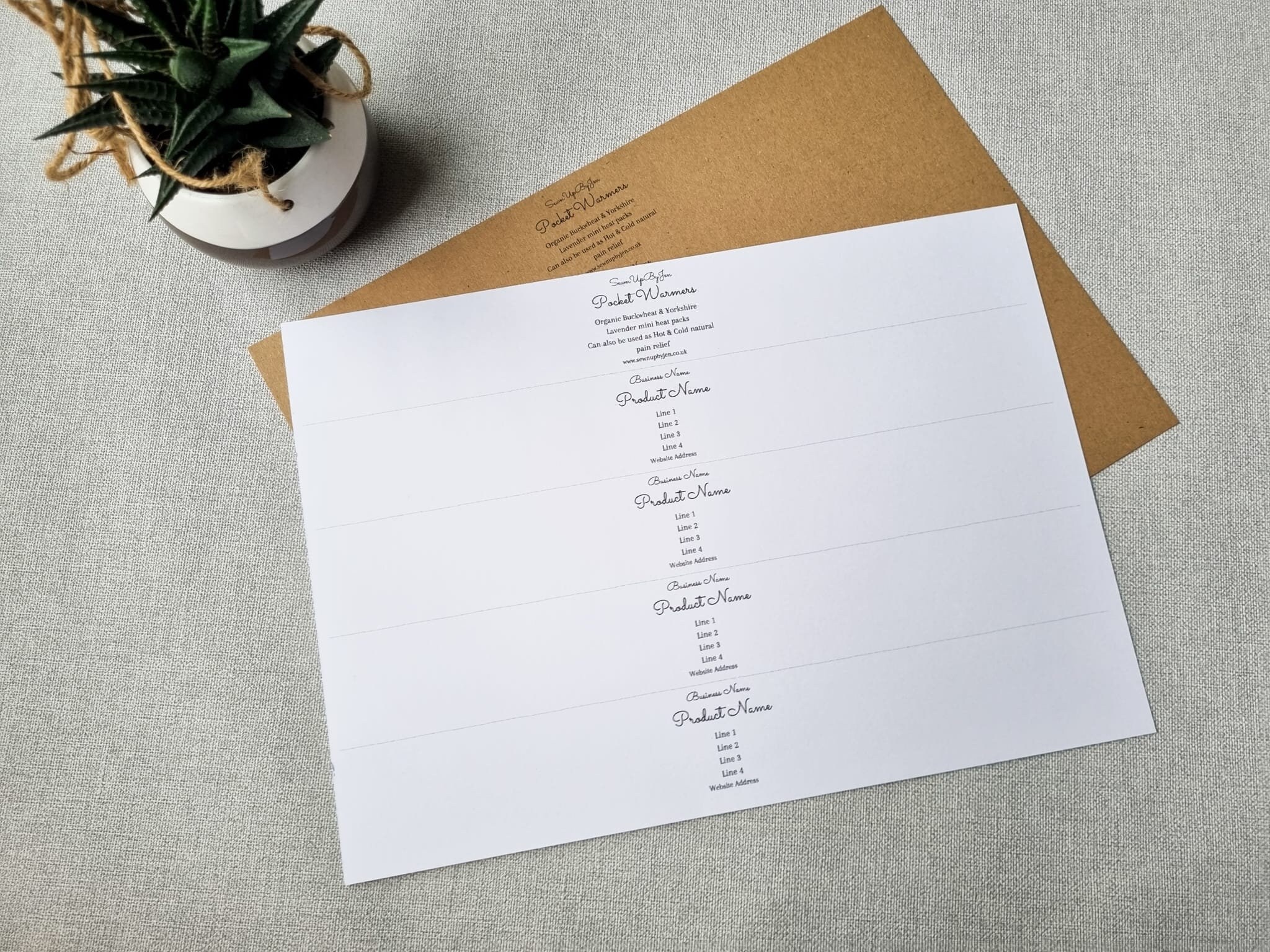 Editable Product Band Template, Small Landscape Product Band, Belly ...