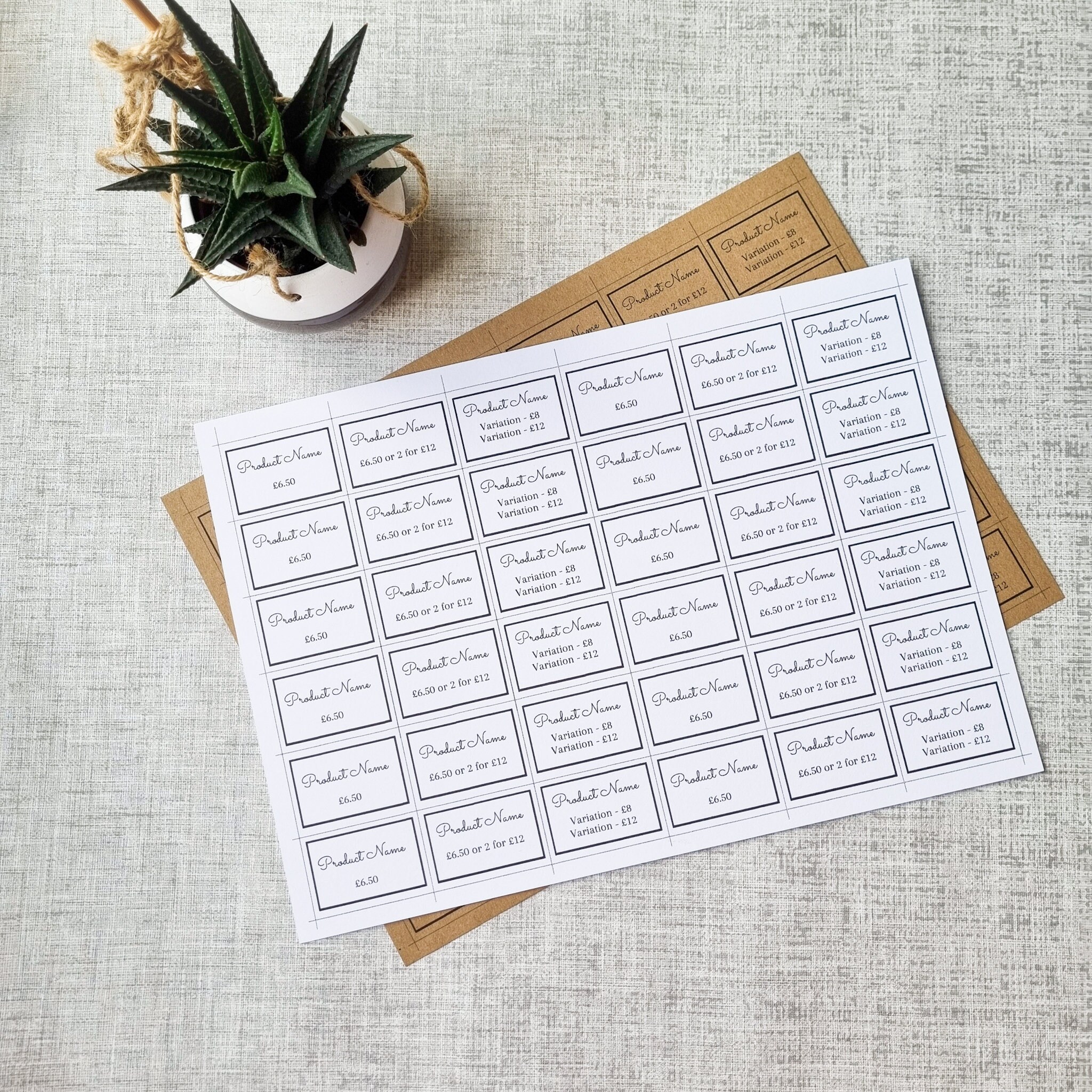 Mini Product Price Tag Template, 4.5x3cm, 36 per Sheet, Digital ...