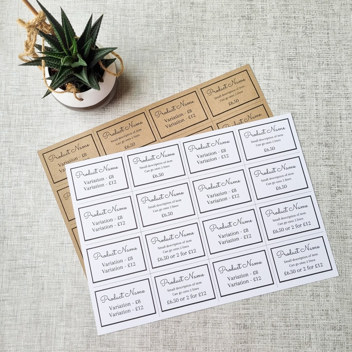 Small Product Price Tag Template, 7.5x5cm, 16 per Sheet, Digital ...