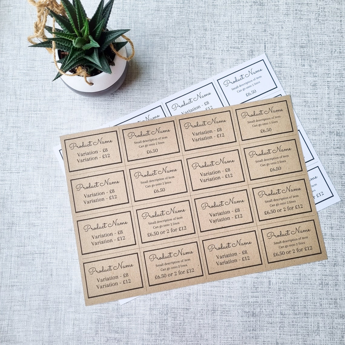 Small Product Price Tag Template, 7.5x5cm, 16 per Sheet, Digital ...