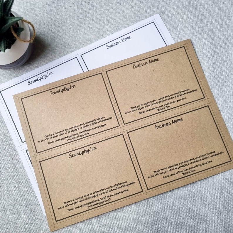 Large Comp Slip Template, Thank You Card, Digital Download, Craft ...