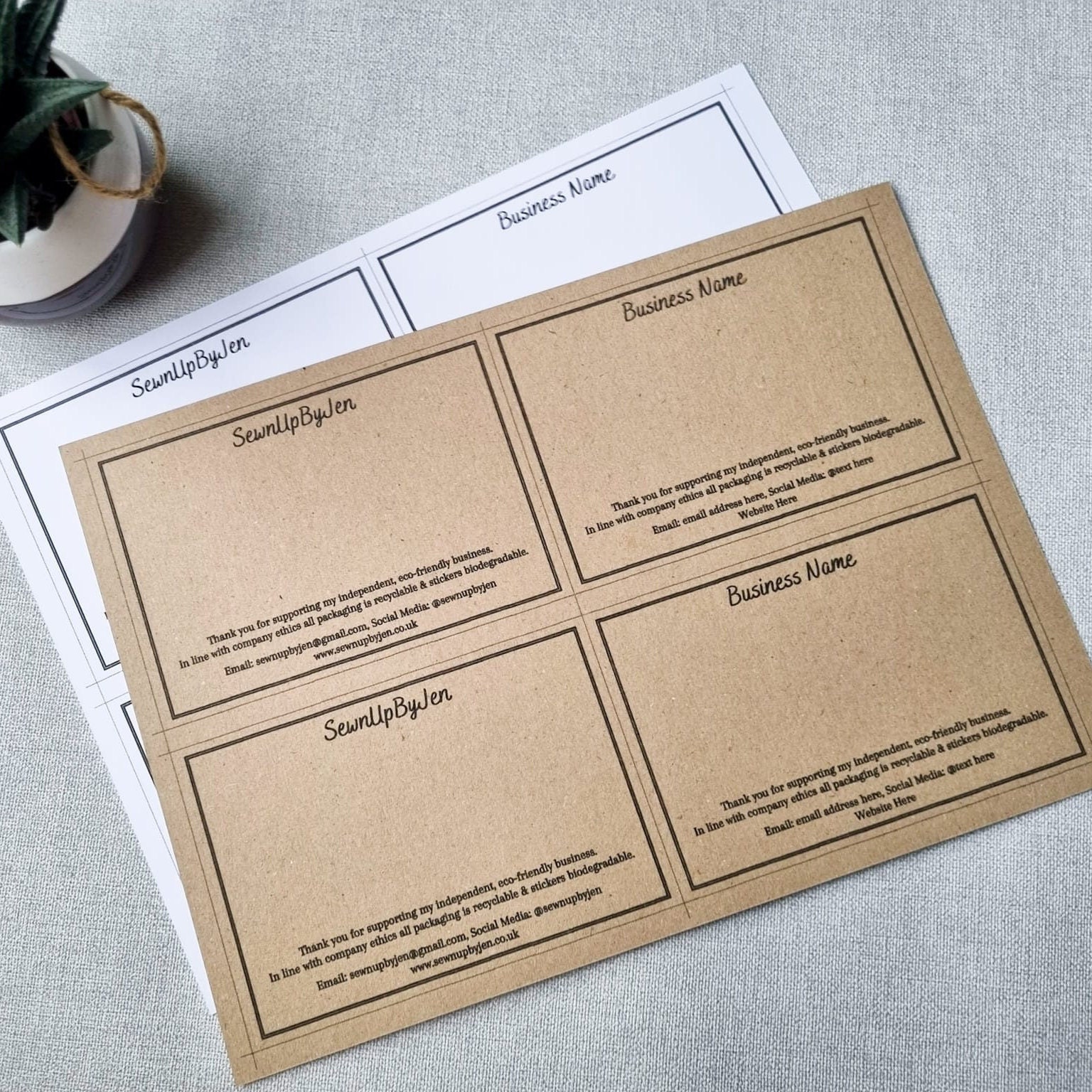 Large Comp Slip Template, Thank You Card, Digital Download, Craft Market, Craft Fair - Etsy