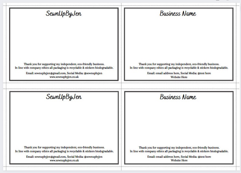 Large Comp Slip Template, Thank You Card, Digital Download, Craft ...