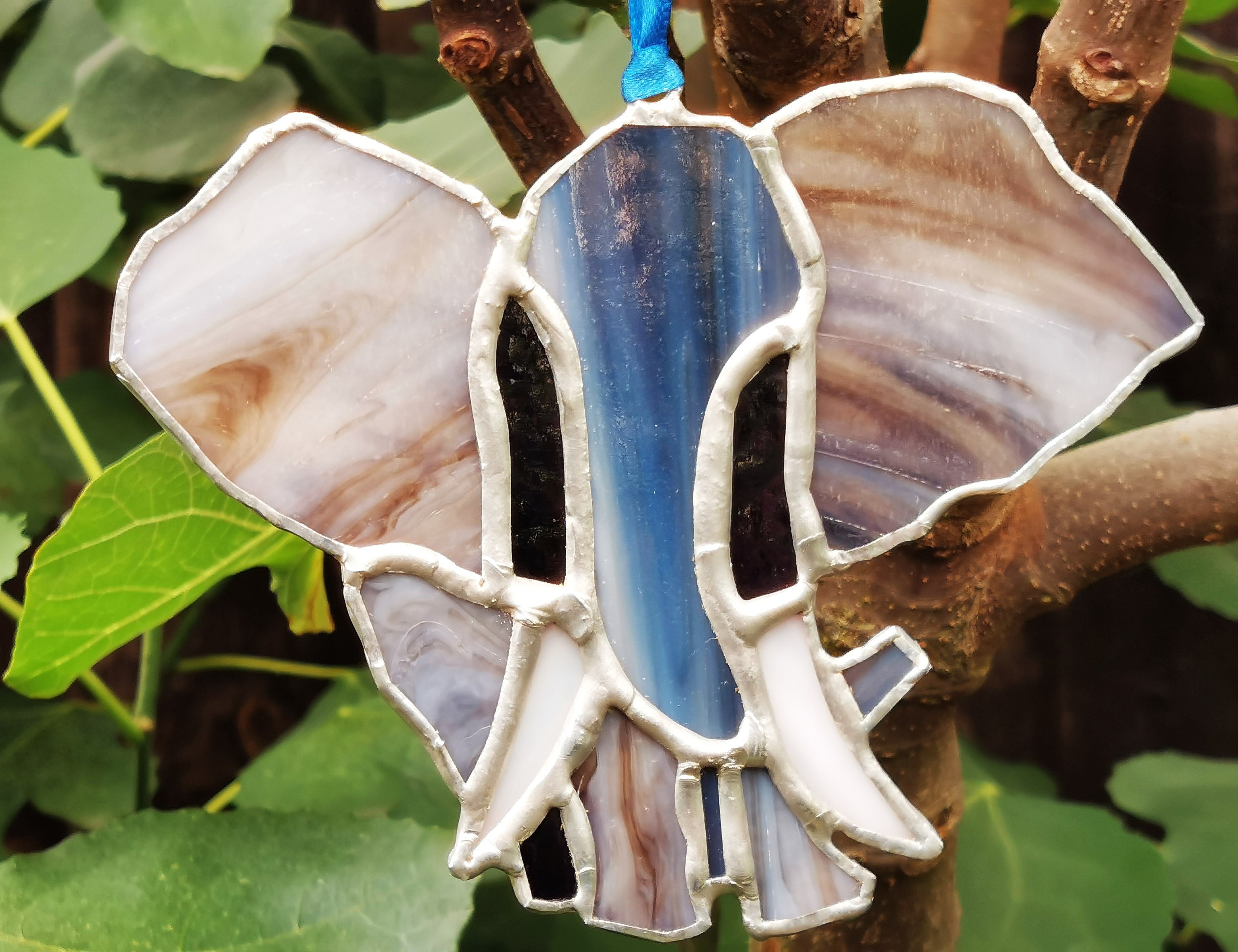 Stained Glass Elephant Suncatcher Handmade Lead-free - Etsy
