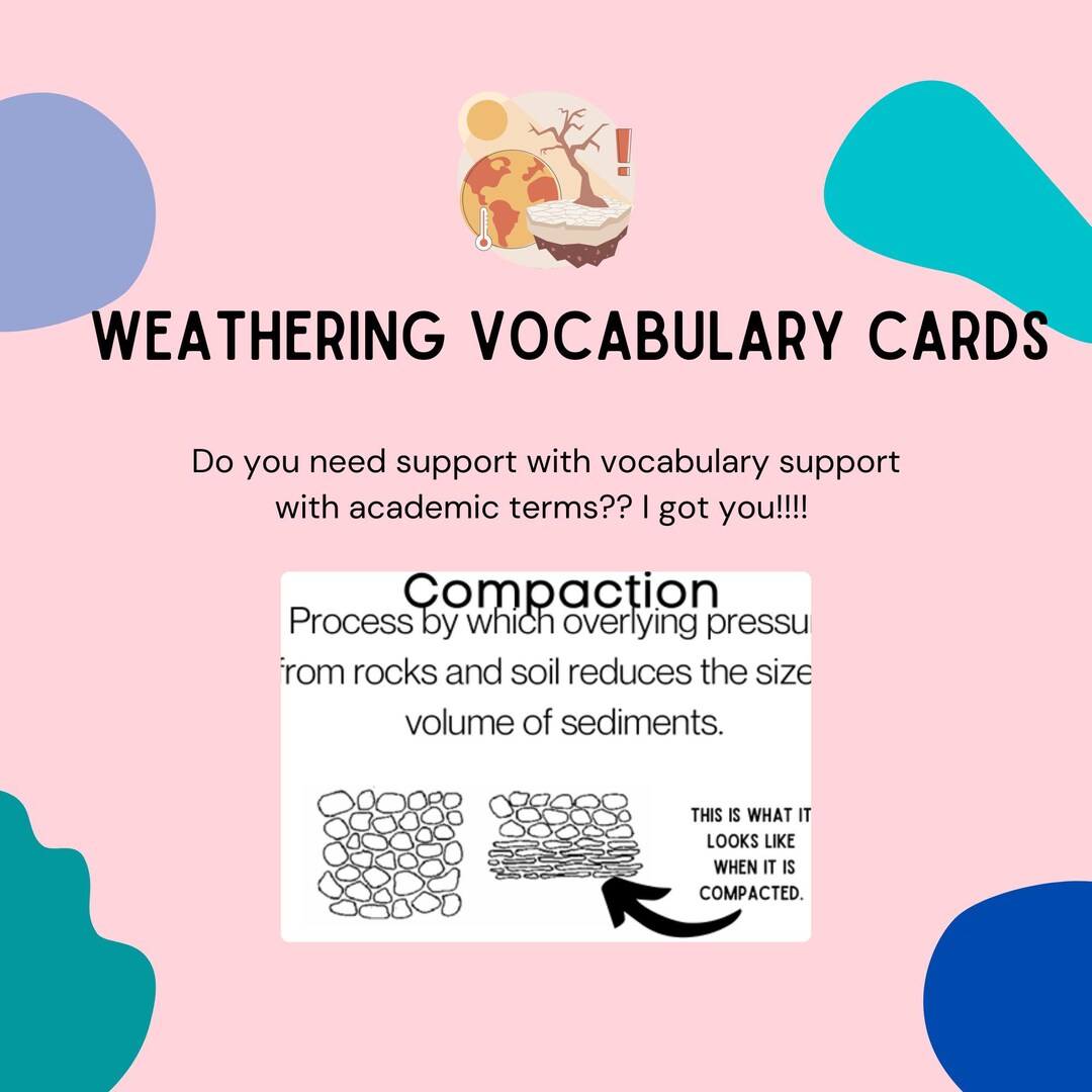 Weathering Vocabulary Cards - Etsy