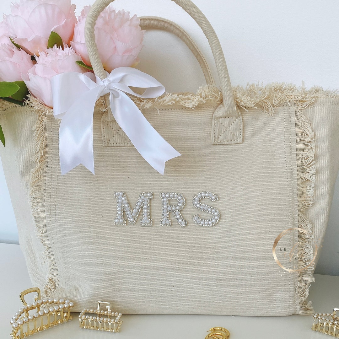 Mrs Tote-canvas Tote for Bride-gift for Bride-bag for Mrs-pearl Mrs Bag ...