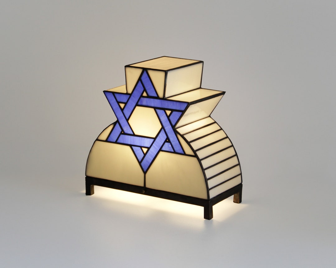 Jewish Art Deco Stained Glass Handmade Lamp Artistic (gift, Souvenir ...