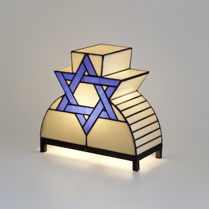 Jewish Art Deco Stained Glass Handmade Lamp Artistic (gift, Souvenir ...