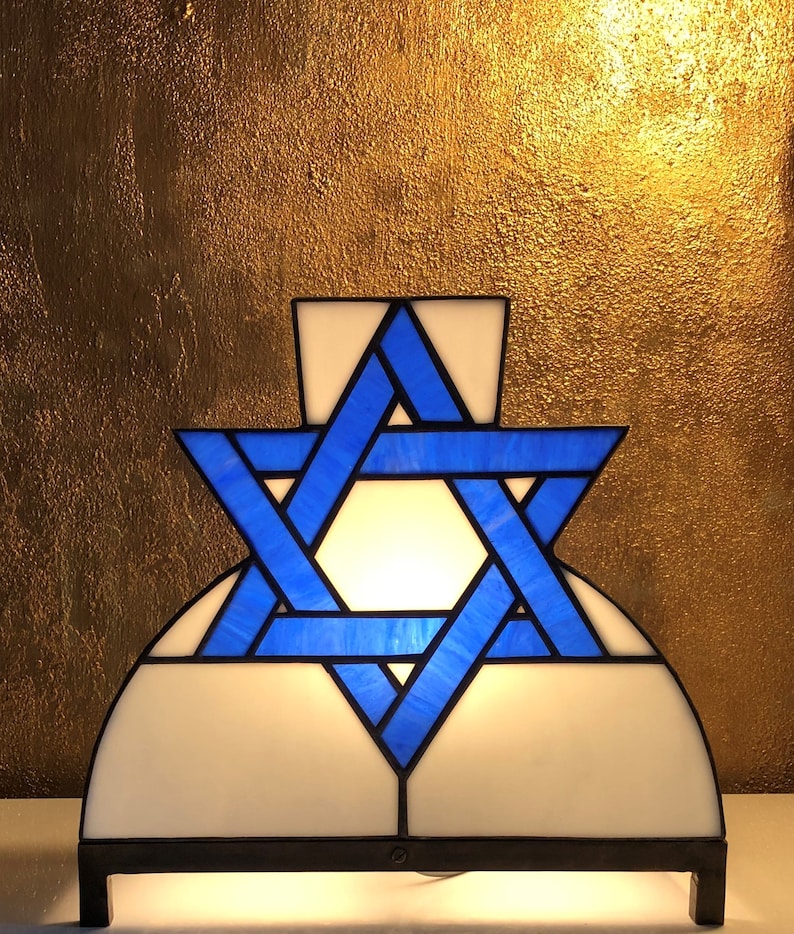 Jewish Art Deco Stained Glass Handmade Lamp Artistic (gift, Souvenir ...