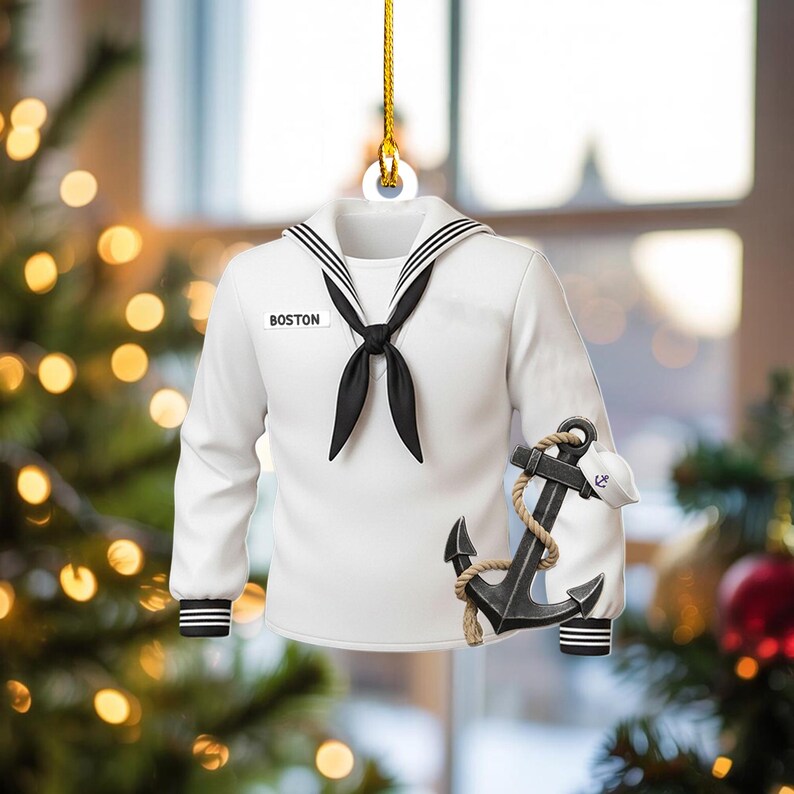 Personalized Sailor Uniform Ornament, Navy Sailor Christmas Ornament ...
