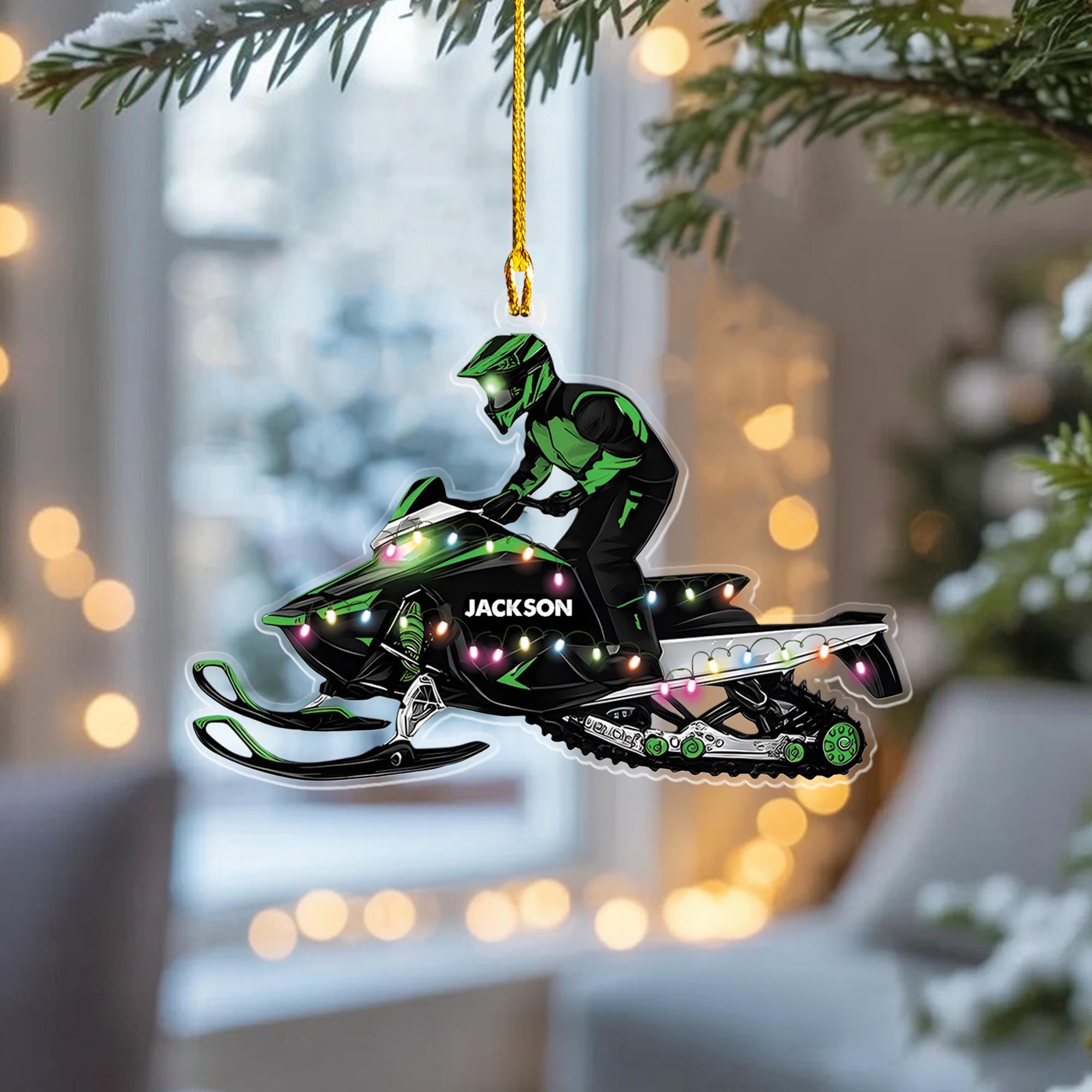 Personalized Snowmobile Rider Christmas Ornament, Snowmobile Rider ...