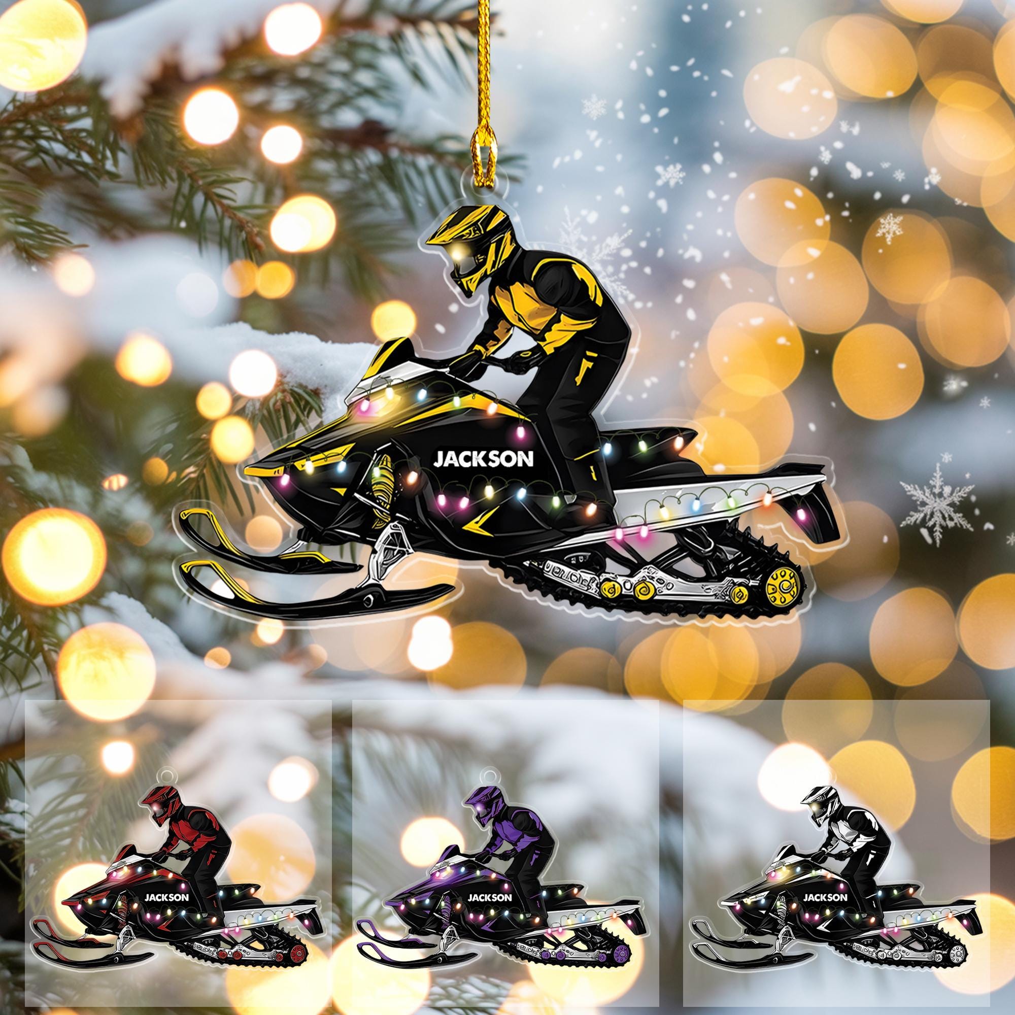 Personalized Snowmobile Rider Christmas Ornament, Snowmobile Rider ...