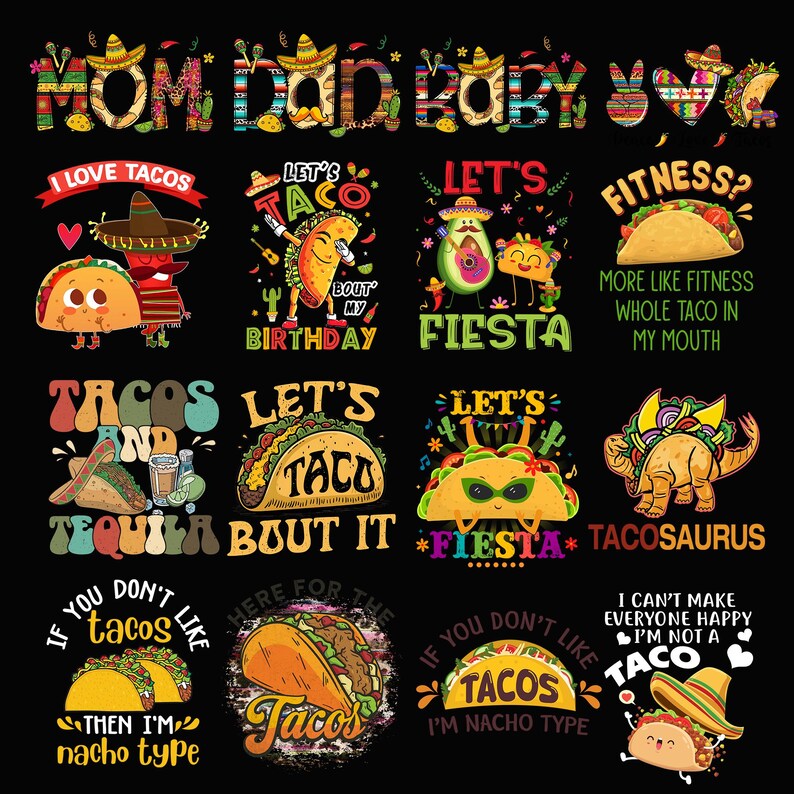 Tacos Cinco De Mayo PNG Clipart: Mexican Fiesta Designs (digital ...
