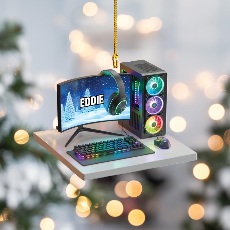Custom PC Gamer Acrylic Ornament, 2D Flat Gamer PC Ornament, Gaming ...