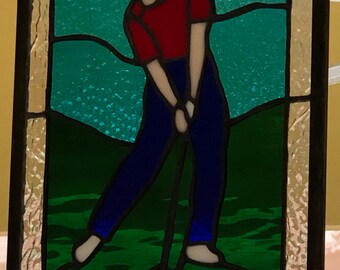 Stained Glass Golfer - Etsy