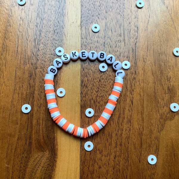 Basketball Clay Bracelet - Etsy