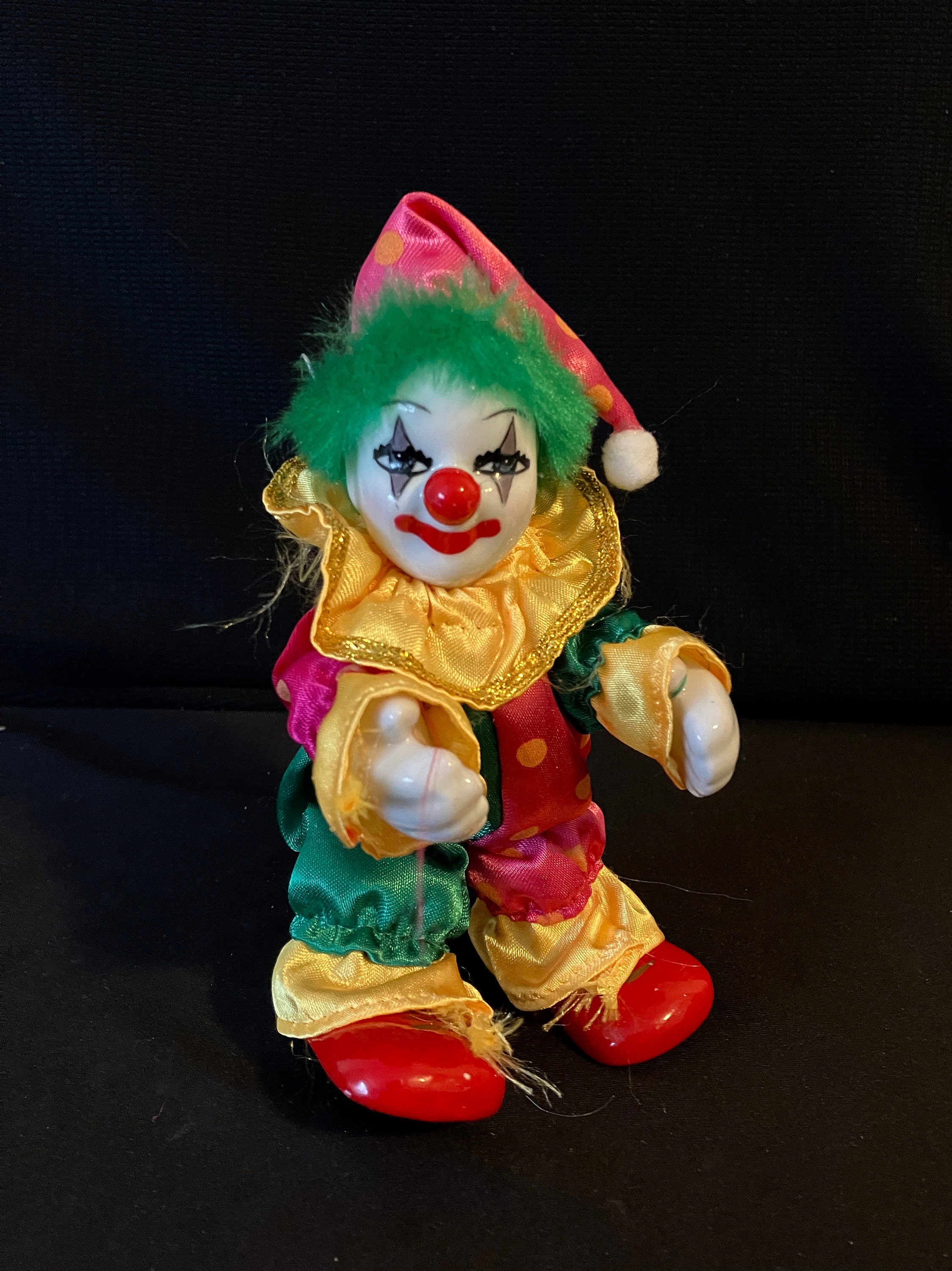 Vintage Bendable Porcelain Clown Ornament Doll Figurine - Etsy