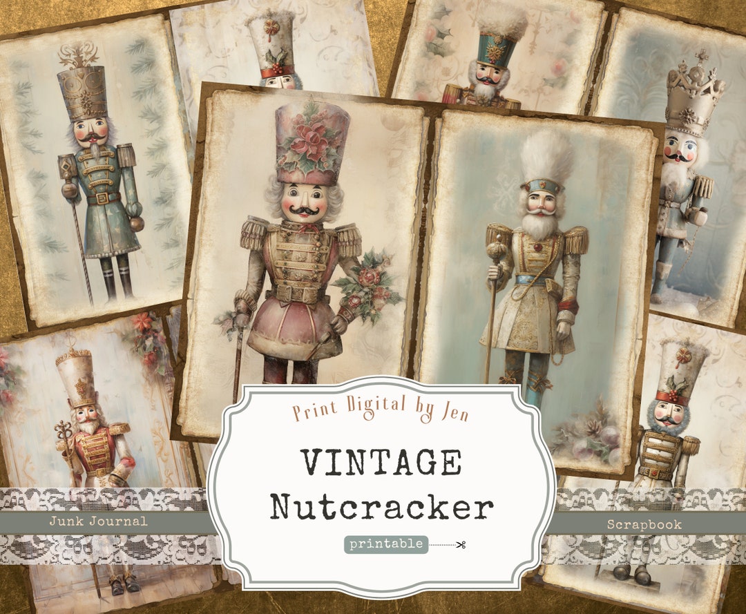 Vintage Nutcracker Christmas Junk Journal Pages: Printable Ephemera ...