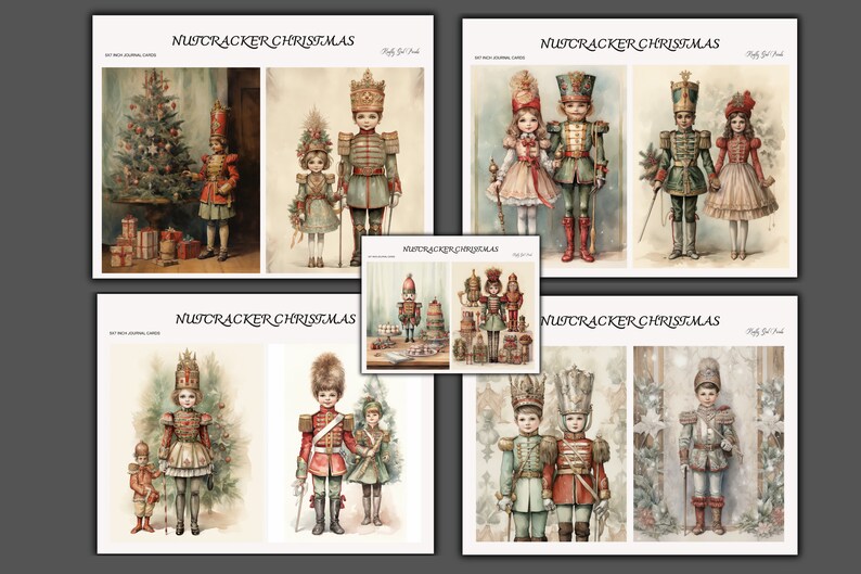 Nutcracker Christmas Journal Cards Commercial Use Digital - Etsy Canada