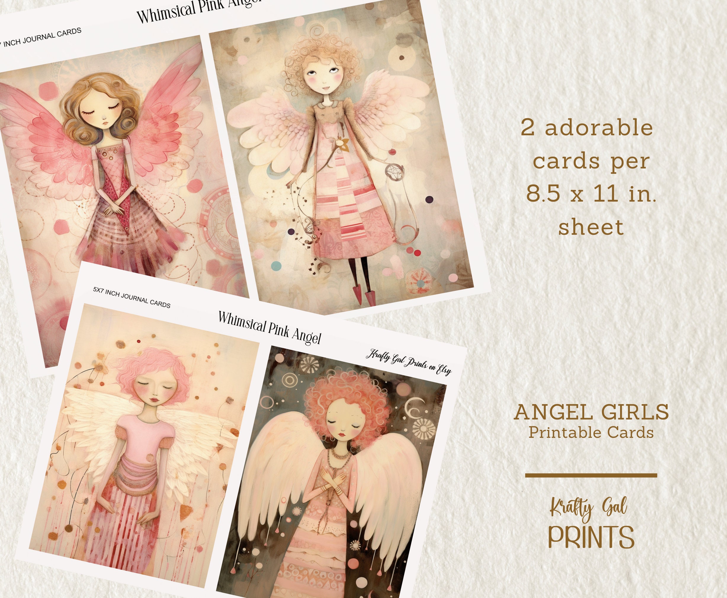 Collage Angel Ephemera Digital Download Printable Cards - Etsy