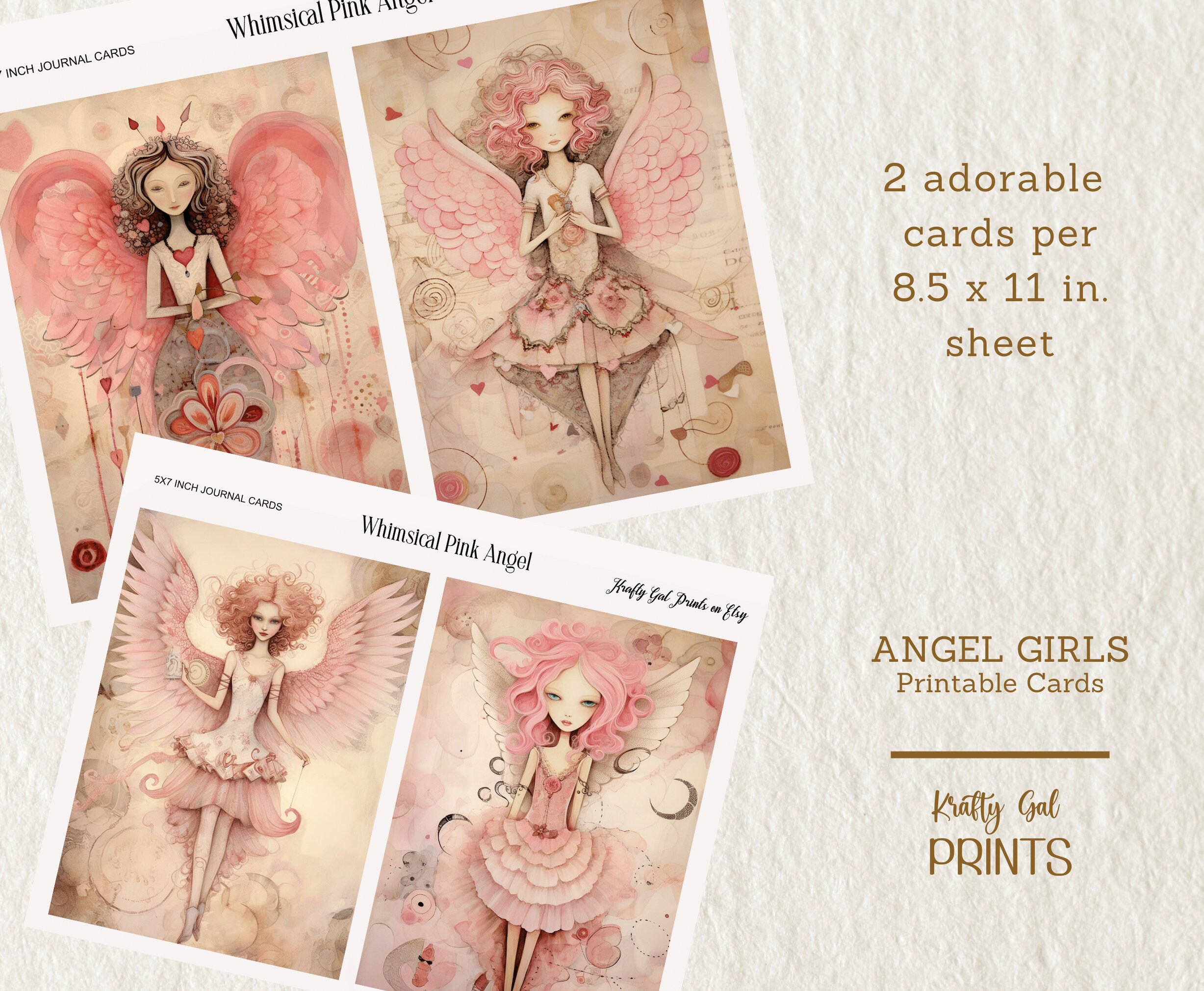 Collage Angel Ephemera Digital Download Printable Cards - Etsy