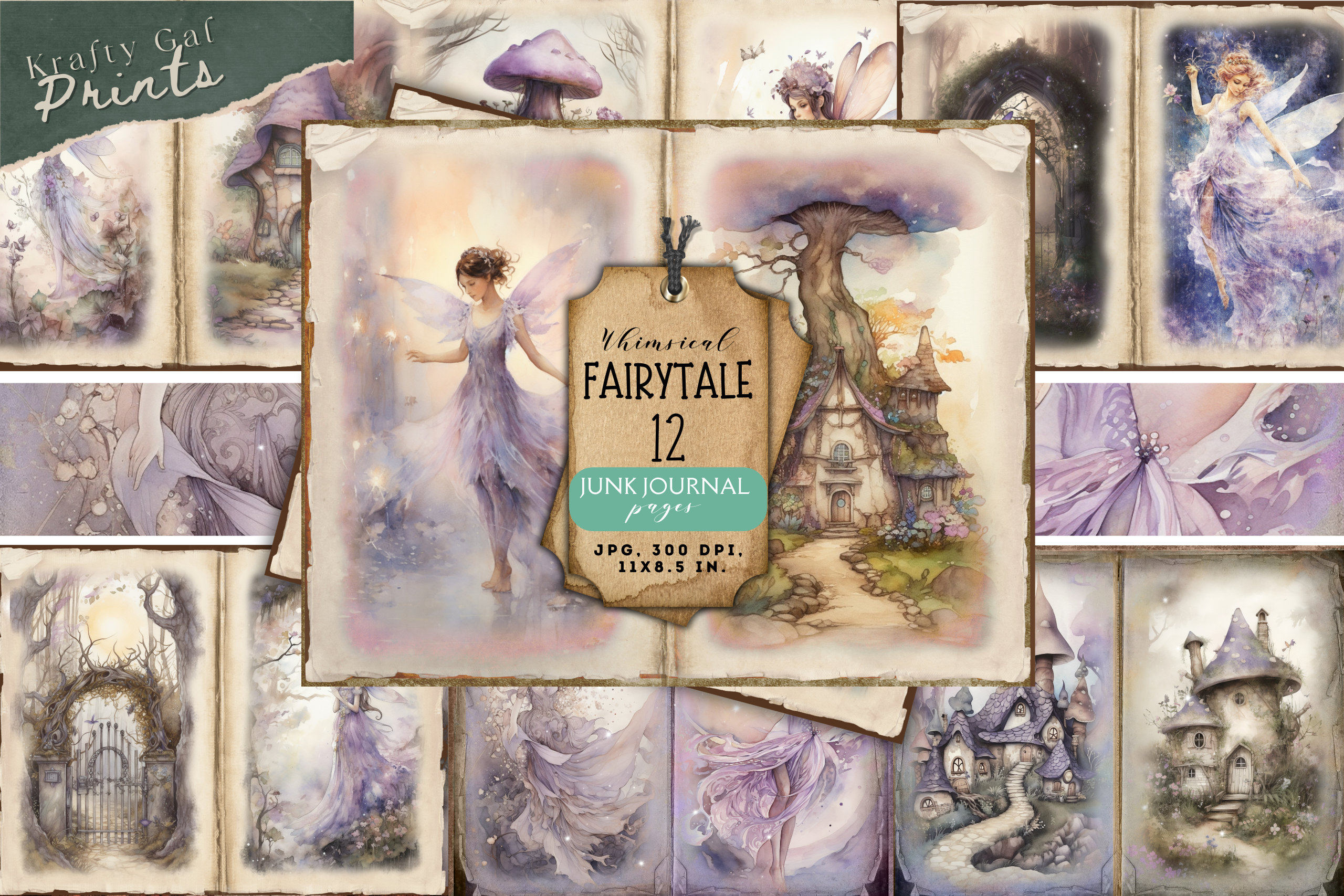 Magical Fairy Junk Journal, Printable Purple Fairytale Junkjournal ...