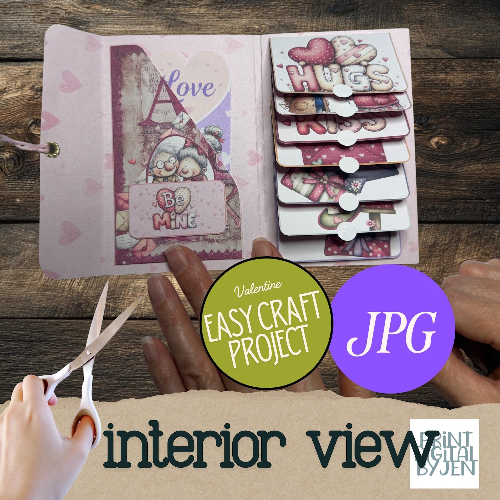 Valentine Mini Waterfall Folio: Junk Journal Printable Folio Kit - Etsy