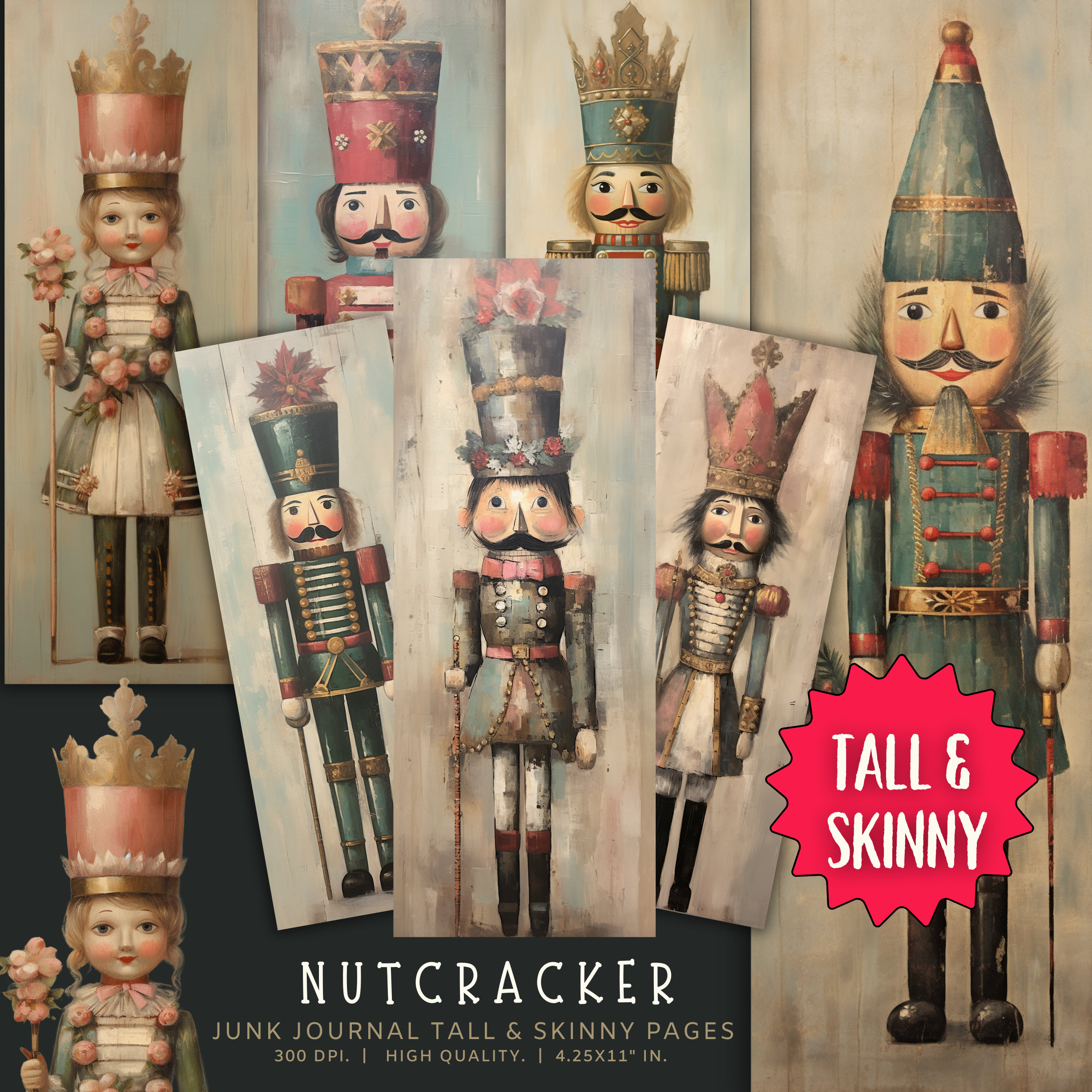 Christmas Nutcracker Junk Journal Kit: Vintage Ephemera Printable ...