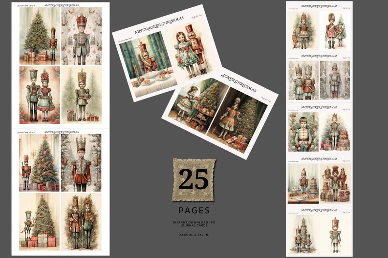 Nutcracker Christmas Journal Cards Commercial Use Digital - Etsy Canada