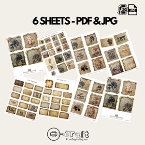 Vintage Grunge Labels Digital, Distressed Numbers, Labels, Ephemera ...