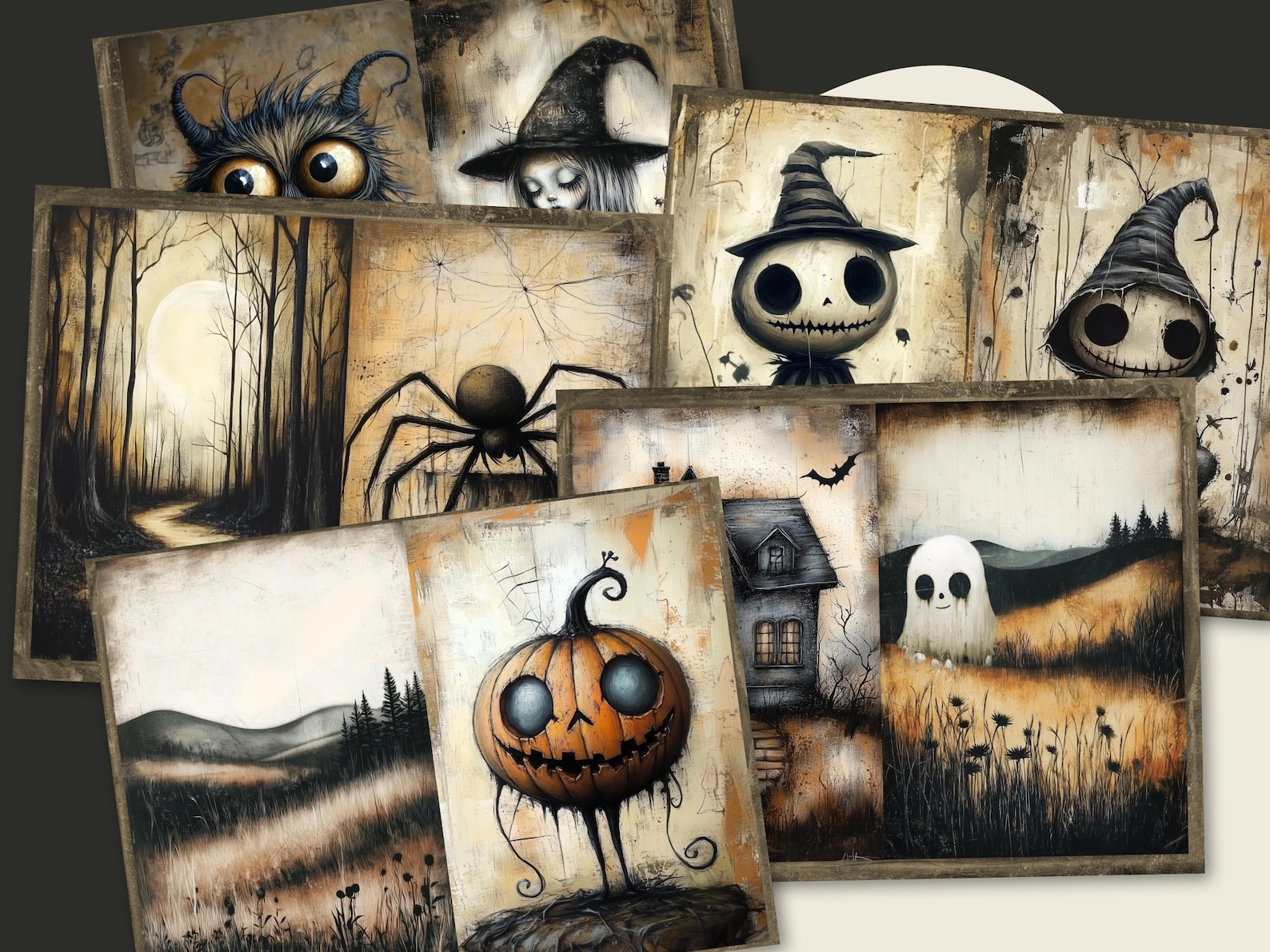 Halloween Digital Paper: Grungy Scrapbook Kit (digital Download) - Etsy