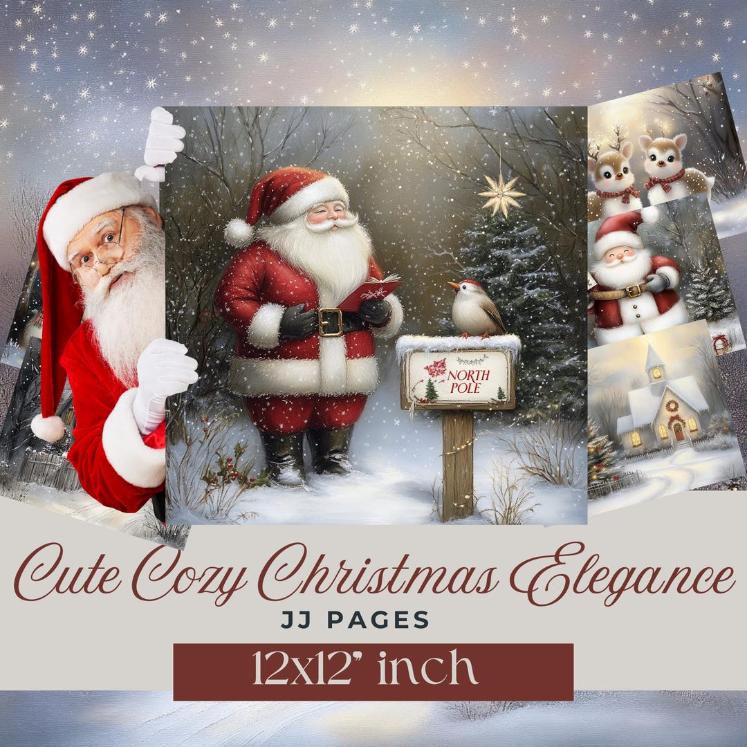 Classic Christmas Digital Paper: Holiday Scrapbooking (12x12" .jpg) - Etsy