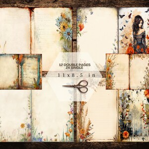 Boho Borders Journal Papers, Printable Pages, Digital Scrapbooking ...