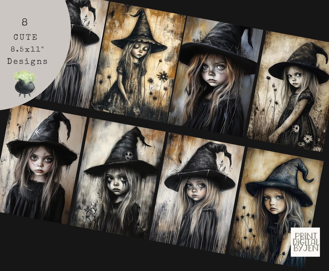 Grunge Witch Printable Junk Journal Pages: Halloween Ephemera (digital ...