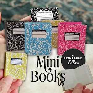 Printable Dollhouse Composition Book: Miniature Notebook Paper (digital ...