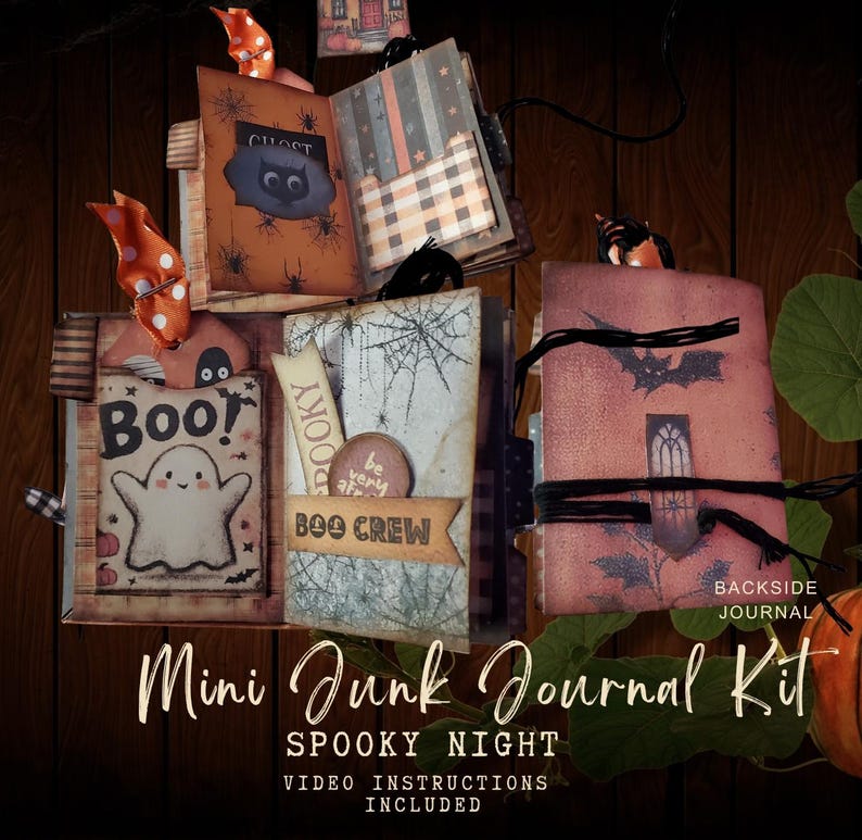 Halloween Mini Junk Journal Kit, Spooky Season DIY Kit for Crafters - Etsy