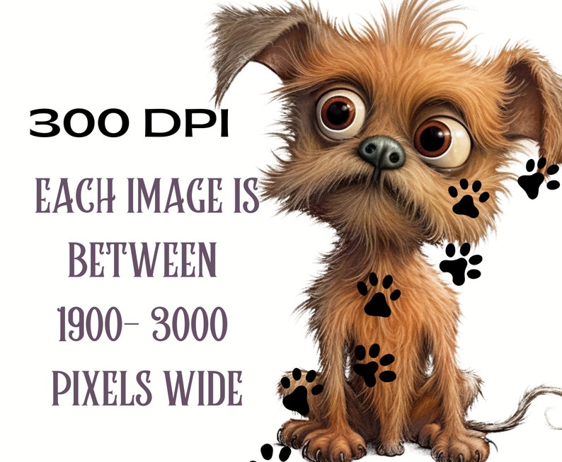Cartoon Scruffy Dog Clipart: Puppy Graphics (PNG) - Etsy