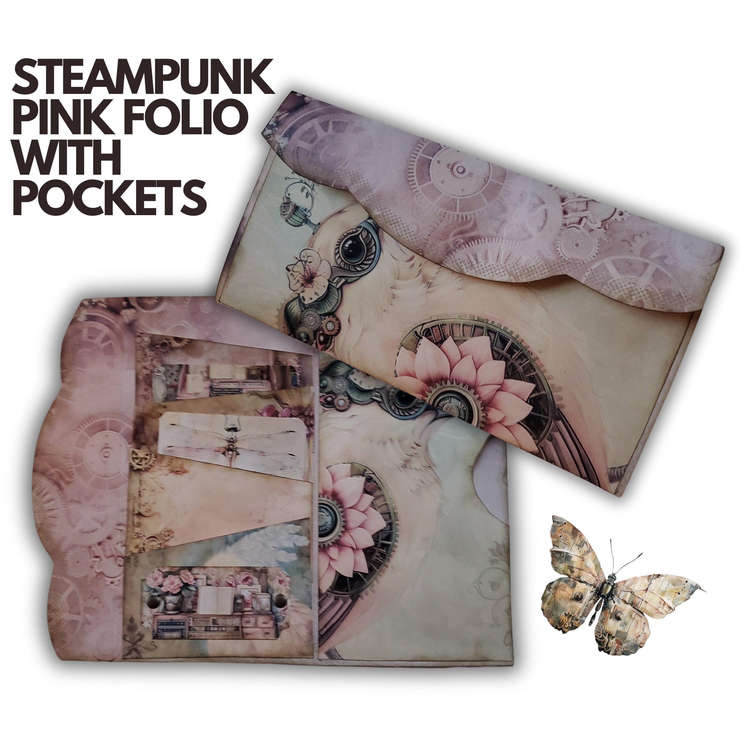 Steampunk Printable Folio Kit, Junk Journal Ephemera, Digital Download ...