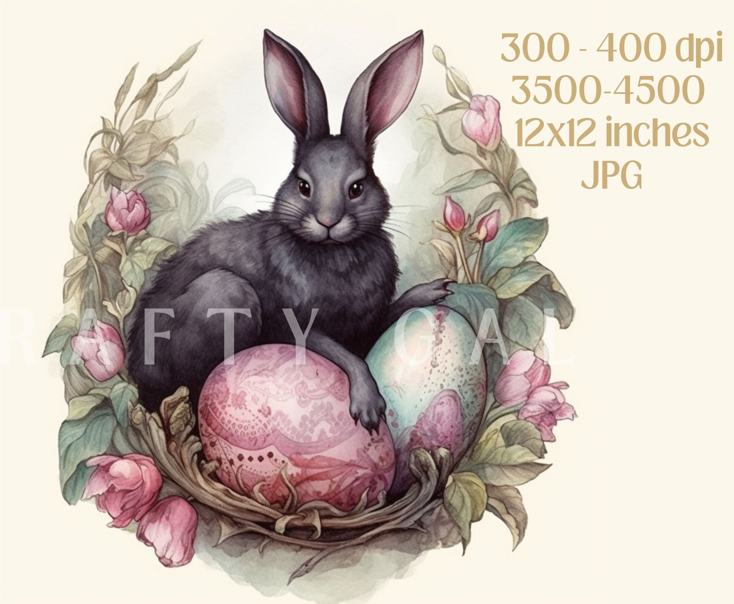 Vintage Bunny Easter Digital Paper Bundle Vintage Rabbit - Etsy