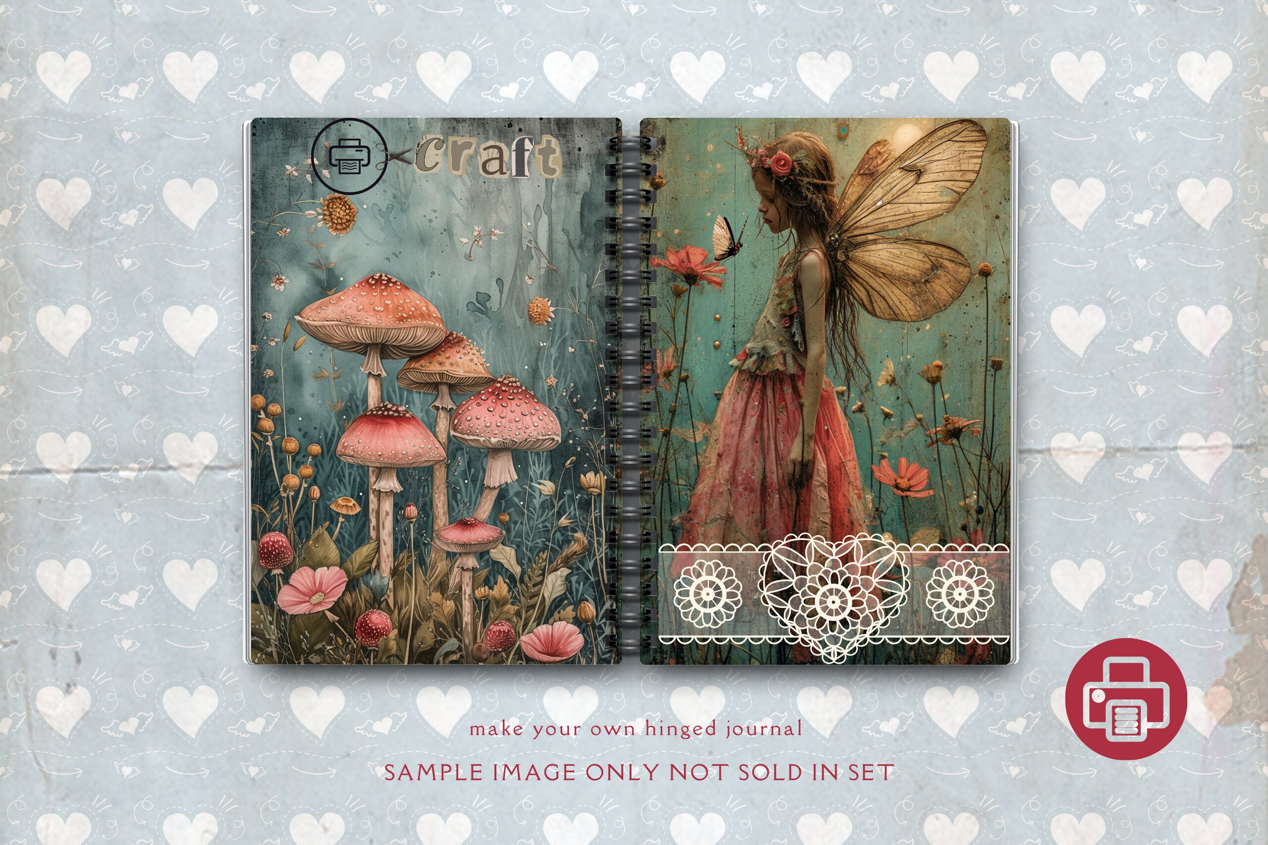 Fairy Junk Journal Pages: Spring Butterfly Collage (digital Download ...