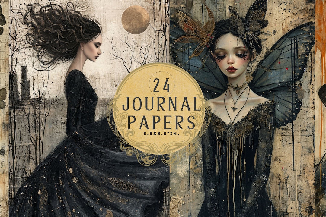 Gothic Fairy Junk Journal Pages: Dark Grunge Collage (digital Download ...