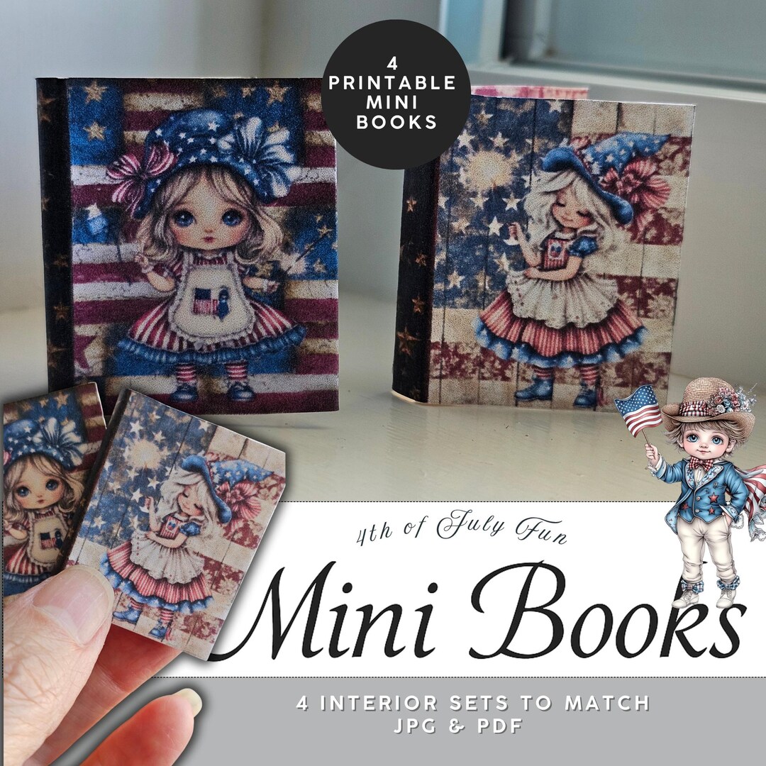Fourth of July Dollhouse Mini Book: Independence Day Printable (digital ...