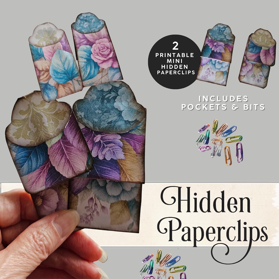 Floral Hidden Paperclips Junk Journal Diy Craft Digital Download