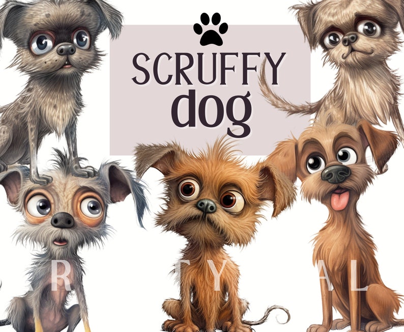 Cartoon Scruffy Hund Clipart: Welpe Grafiken (PNG) - Etsy.de