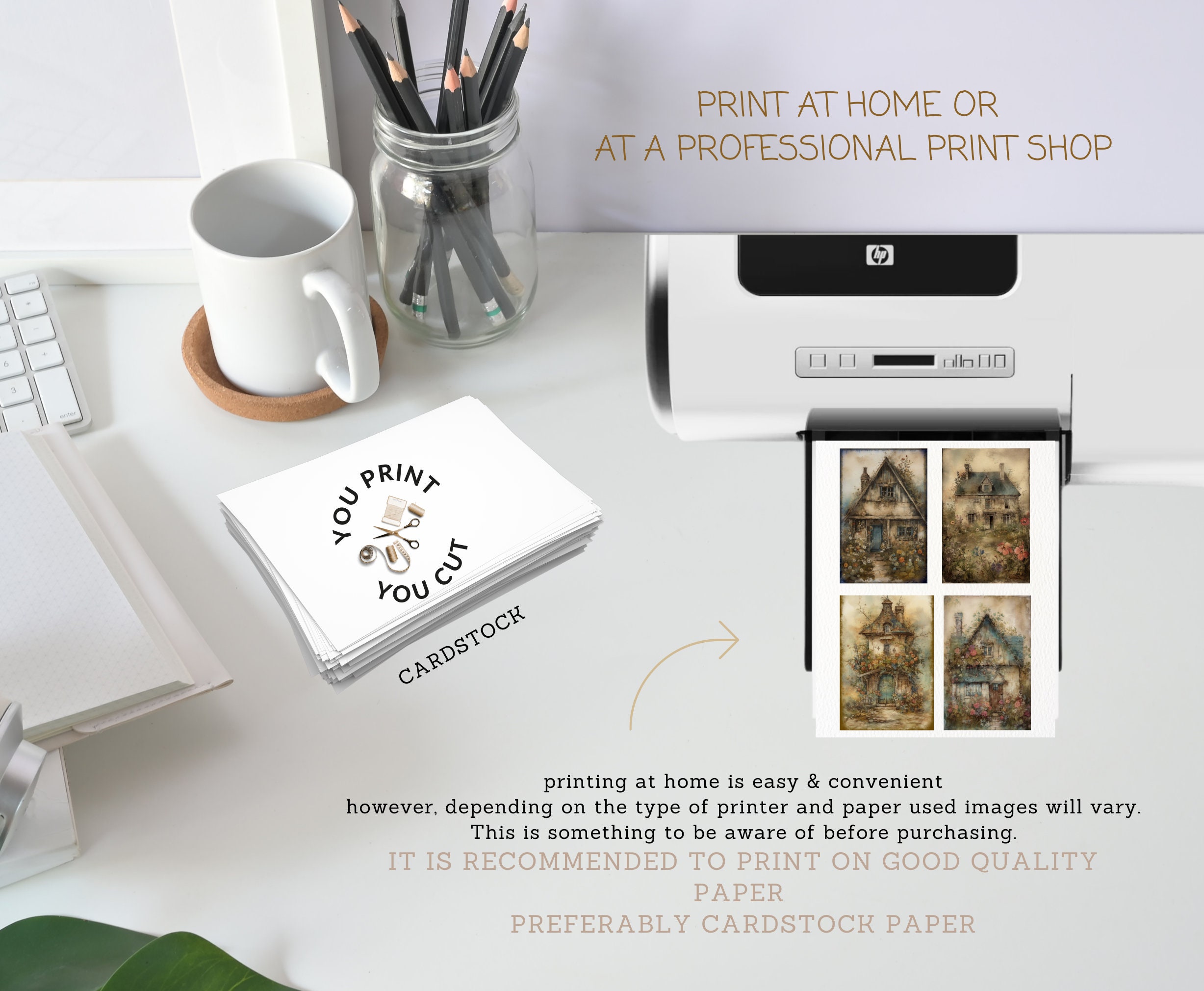 Shabby Cottage House Junk Journal Kit, Half Journal Pages, Cottage ...